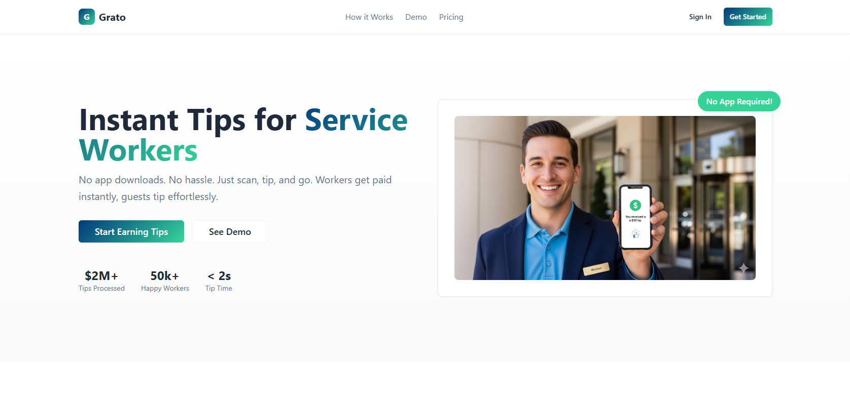 Grato - Instant Tips for Service Workers